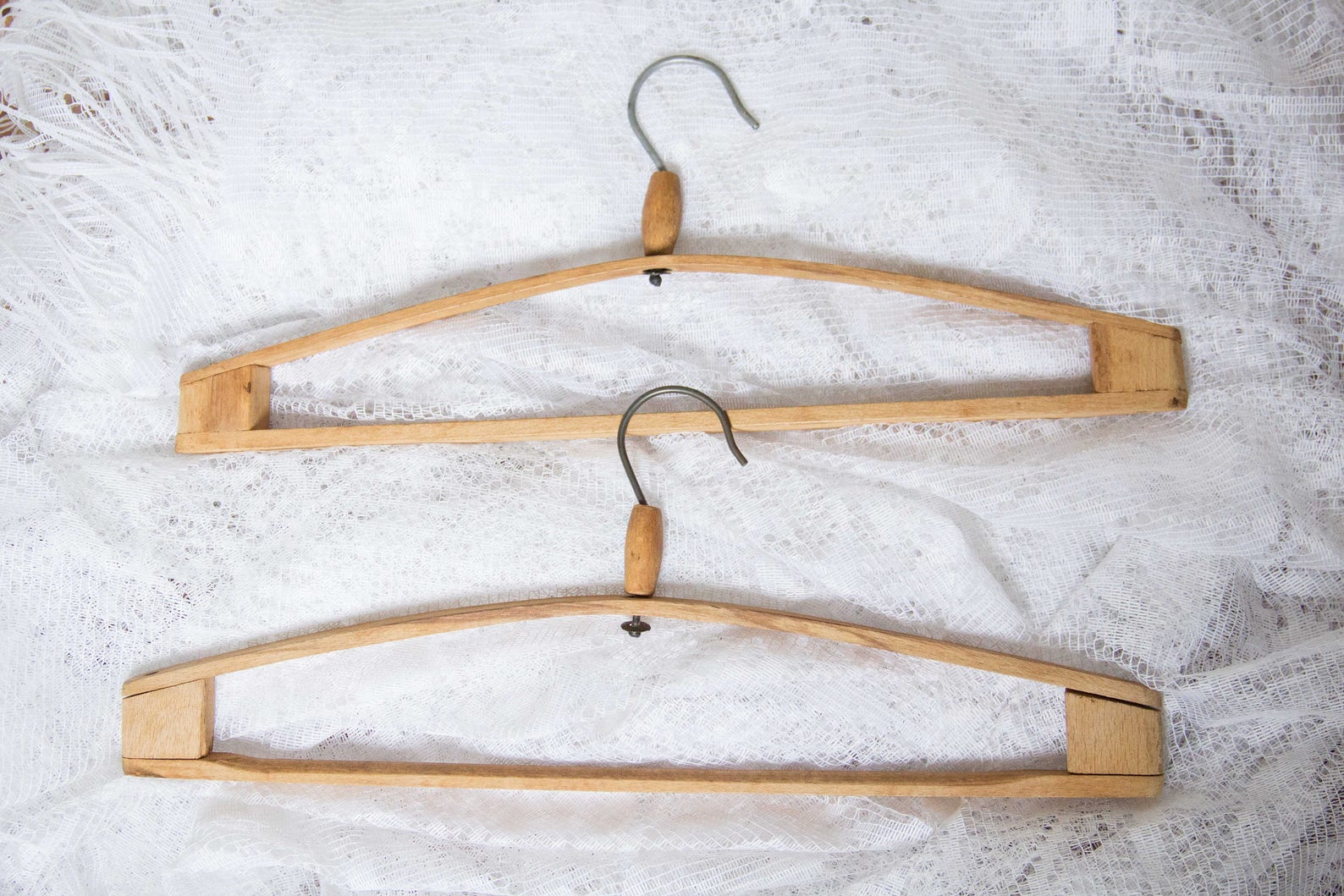 Set of 2 Old Vintage Wooden Hangers Era USSR, Wooden Hangers, Rustic ...