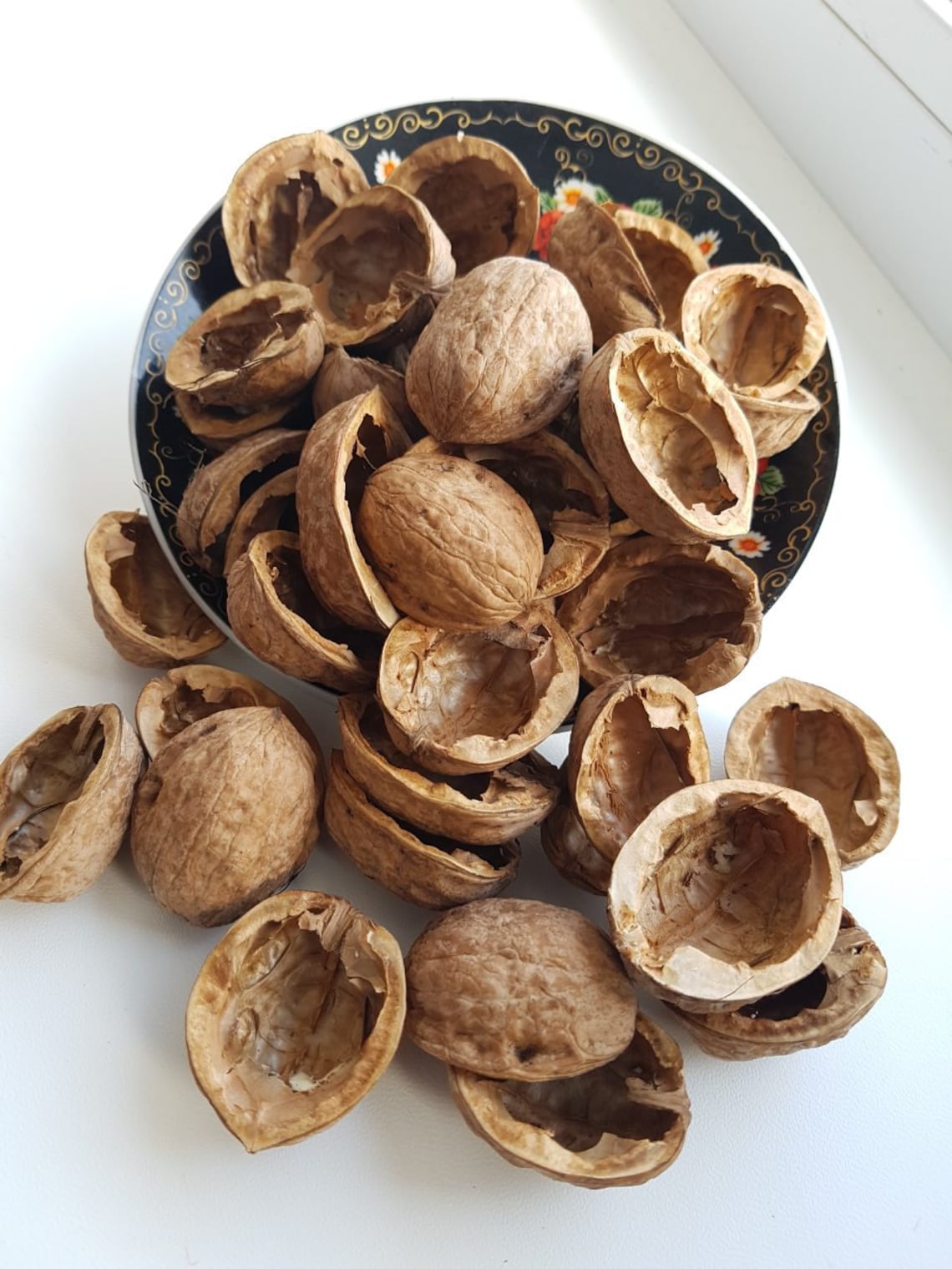 Organic Natural Walnut shell halves round Natural light Walnut | Etsy