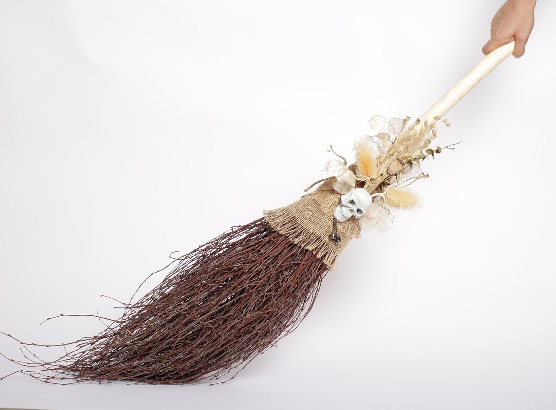Altar Witch Broom With Skull, Natural Witch Broom, Kids Broom ...