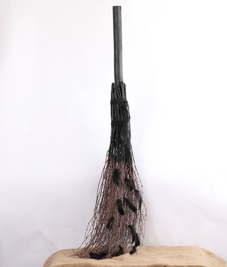 Witch Broom With Feathers, Wizard Broom, Jumping Broom, Magic Altar ...