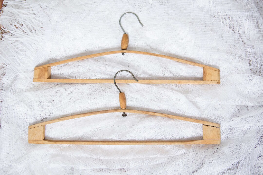 Set of 2 Old Vintage Wooden Hangers Era USSR Wooden Hangers - Etsy