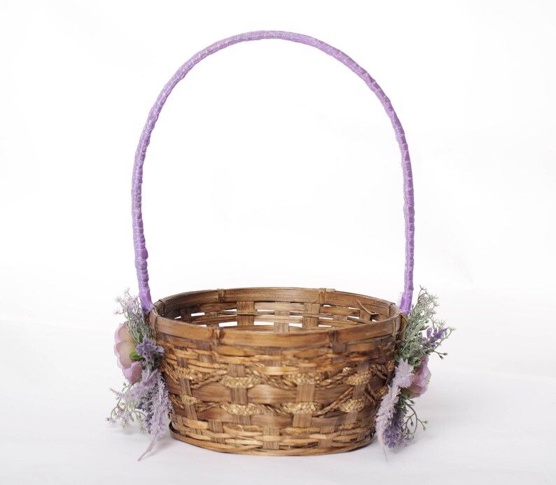 Purple Wedding Basket Purple Easter Basket Flower Girl - Etsy