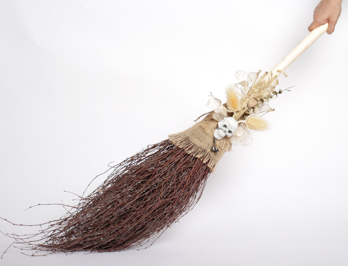 Altar Witch Broom With Skull, Natural Witch Broom, Kids Broom ...