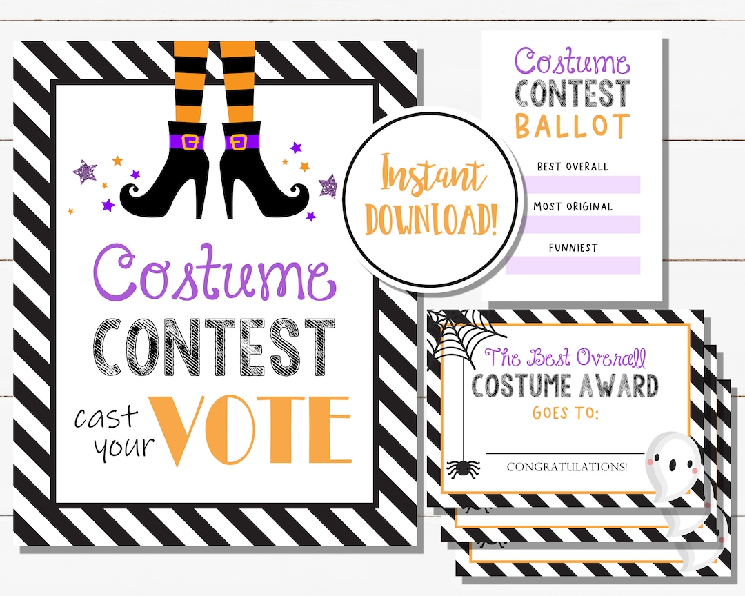 Halloween Costume Contest Printables DIGITAL DOWNLOAD - Etsy