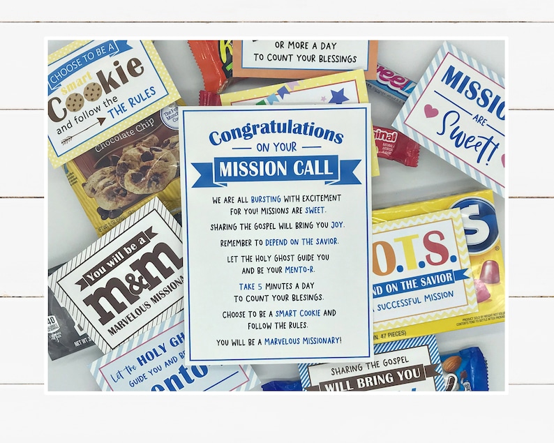 LDS Mission Call Treat Printables DIGITAL DOWNLOAD - Etsy