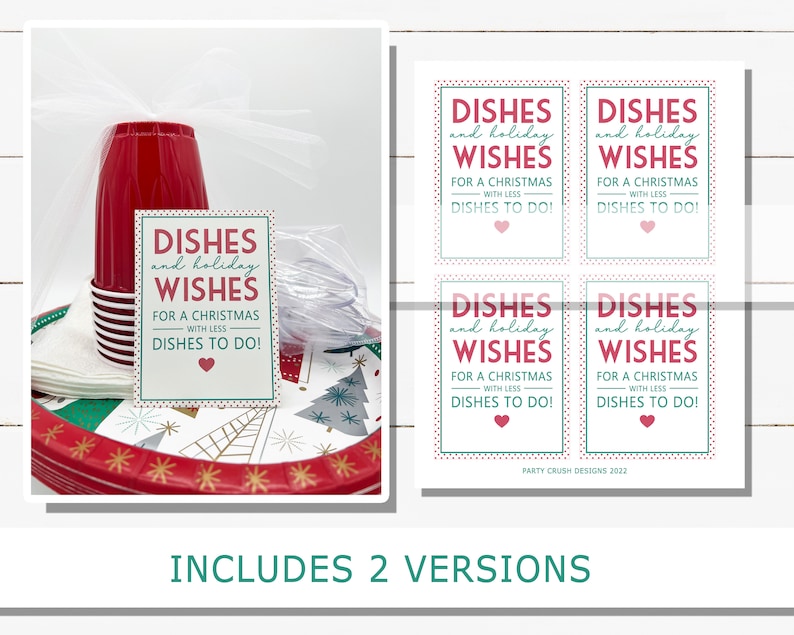 Dishes Christmas Gift Tags DIGITAL DOWNLOAD - Etsy