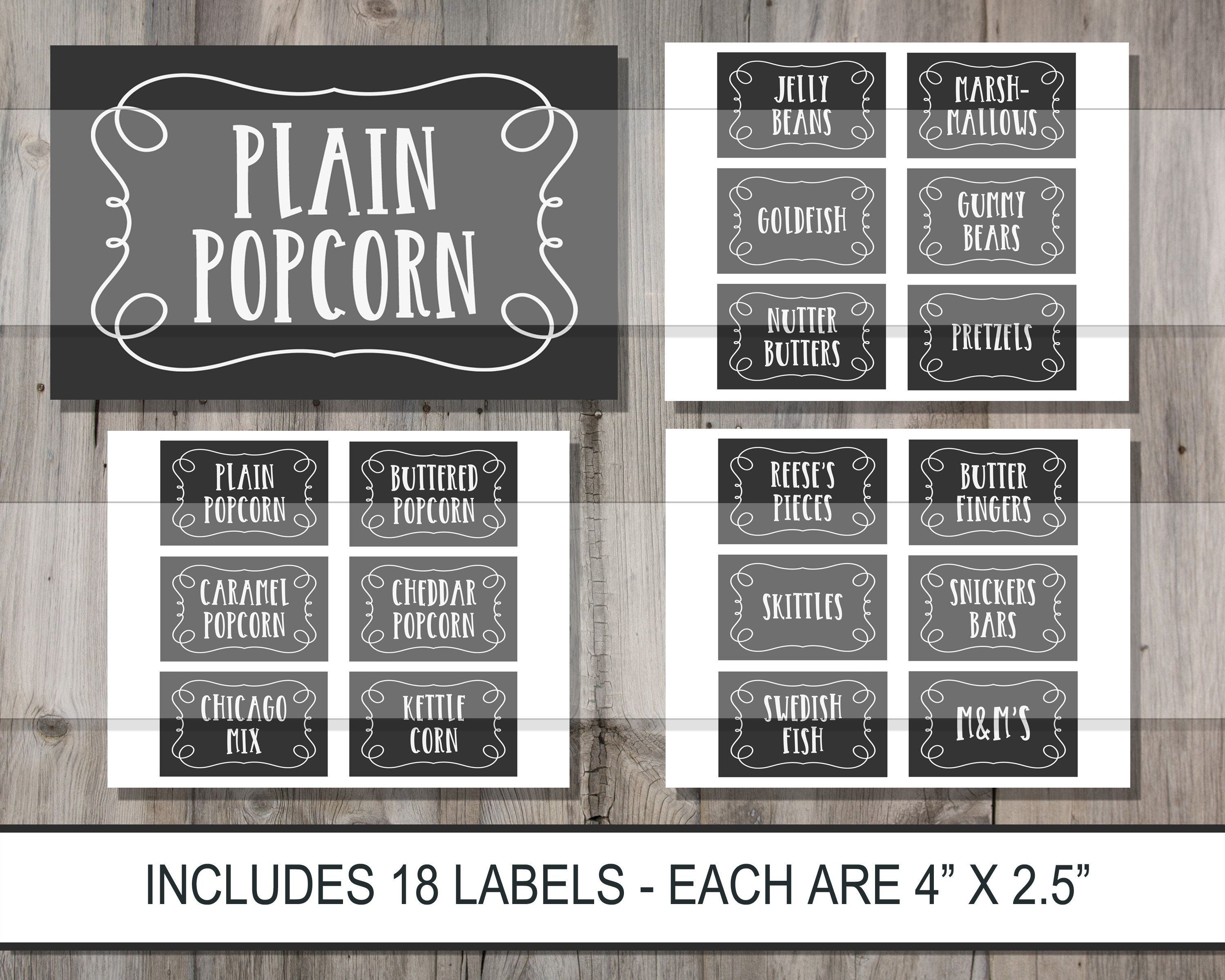 Popcorn Bar Create Your Own Version - Etsy