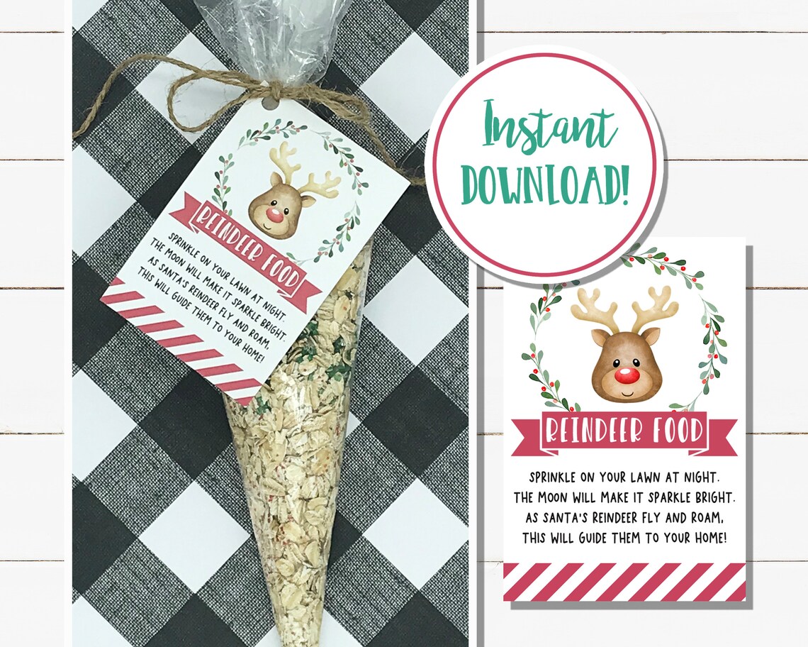 Reindeer Food Gift Tags DIGITAL DOWNLOAD | Etsy