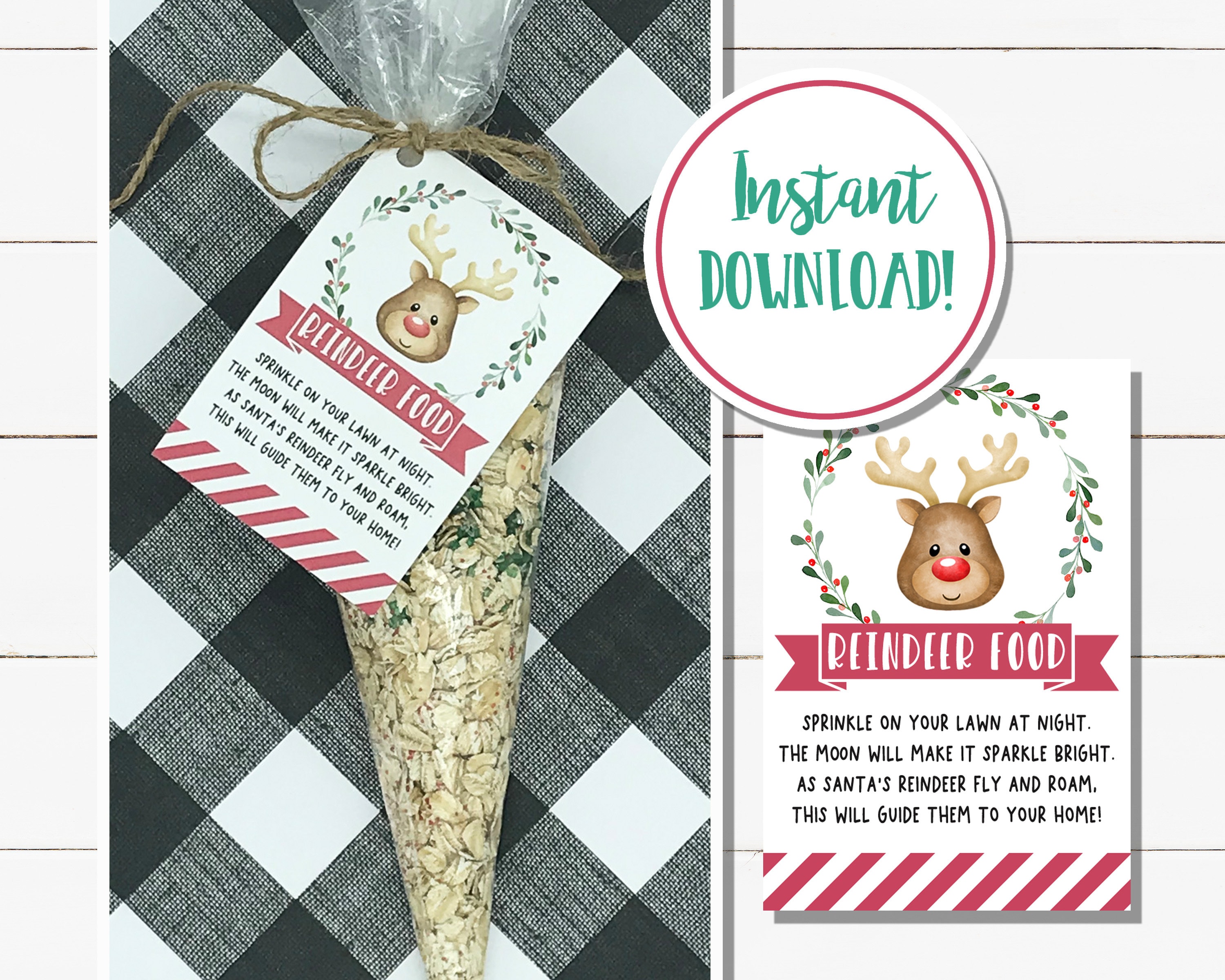 Reindeer Food Gift Tags DIGITAL DOWNLOAD - Etsy