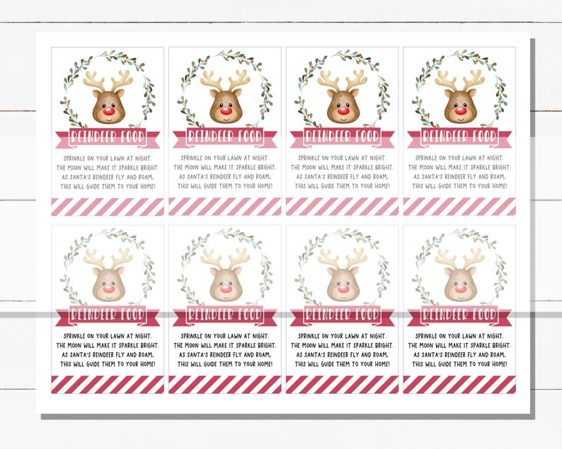 Reindeer Food Gift Tags DIGITAL DOWNLOAD | Etsy