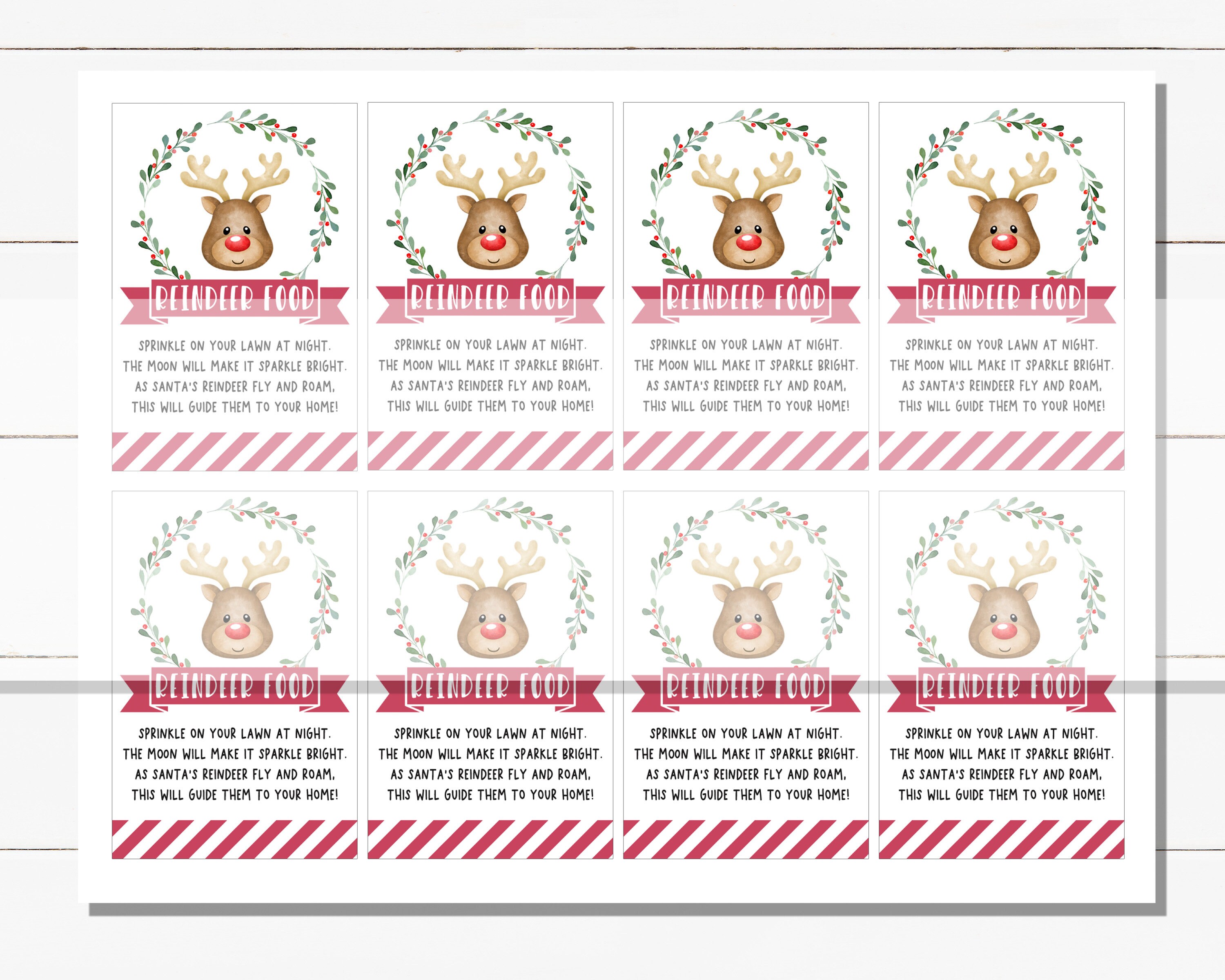 Reindeer Food Gift Tags DIGITAL DOWNLOAD - Etsy