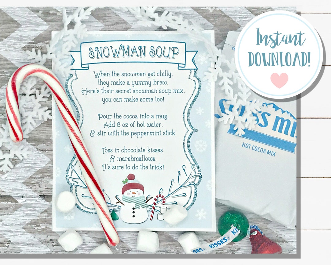Snowman Soup Poem DIGITAL DOWNLOAD - Etsy