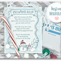 Snowman Soup Favor Tag - Printable File - Instant Download / Snowman ...