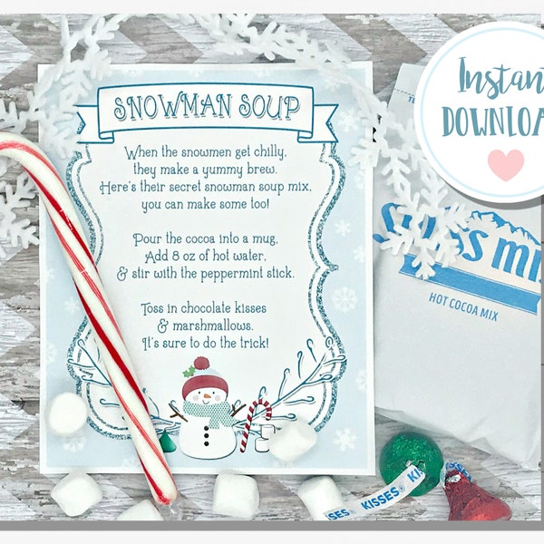 Snowman Soup Poem - Etsy