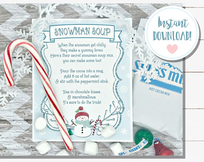 Snowman Soup Poem DIGITAL DOWNLOAD - Etsy