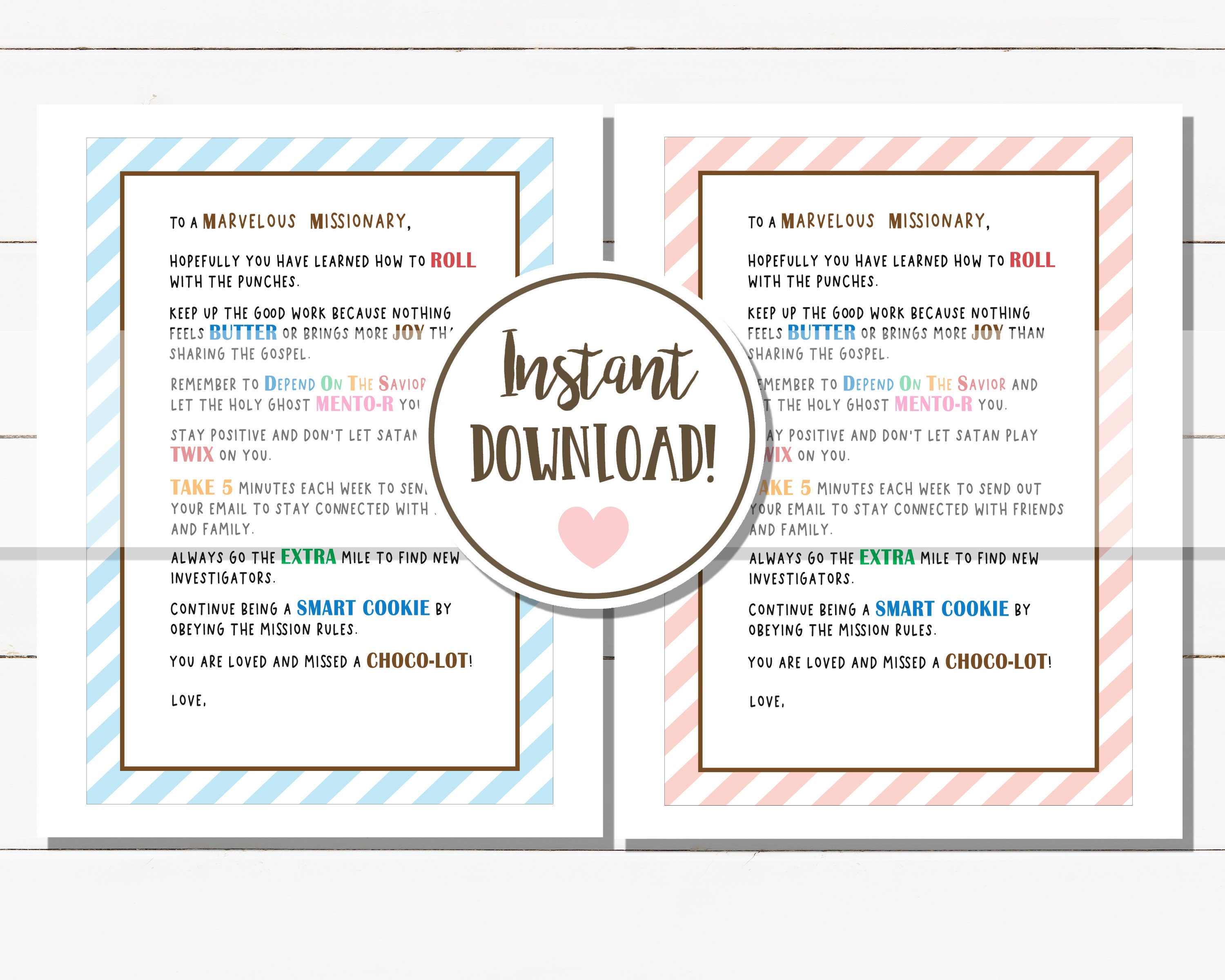 LDS Missionary Care Package Letter DIGITAL DOWNLOAD - Etsy