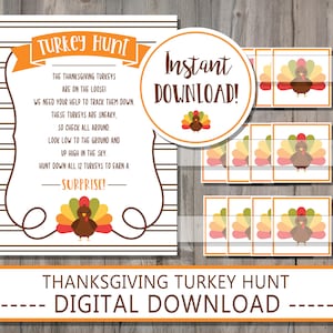Turkey Hunt Thanksgiving Game Printable DIGITAL DOWNLOAD - Etsy