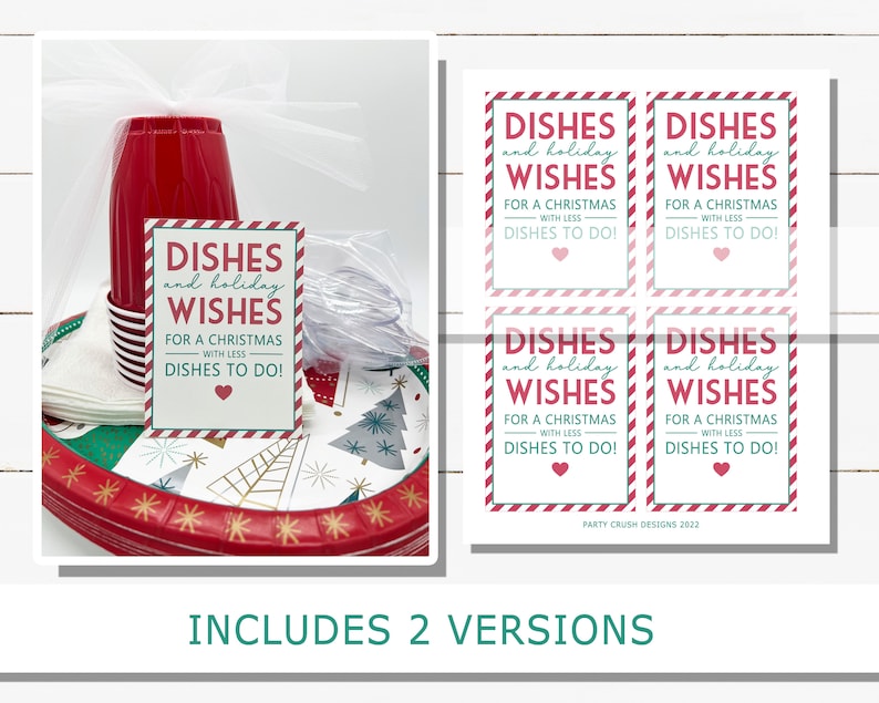 Dishes Christmas Gift Tags DIGITAL DOWNLOAD - Etsy