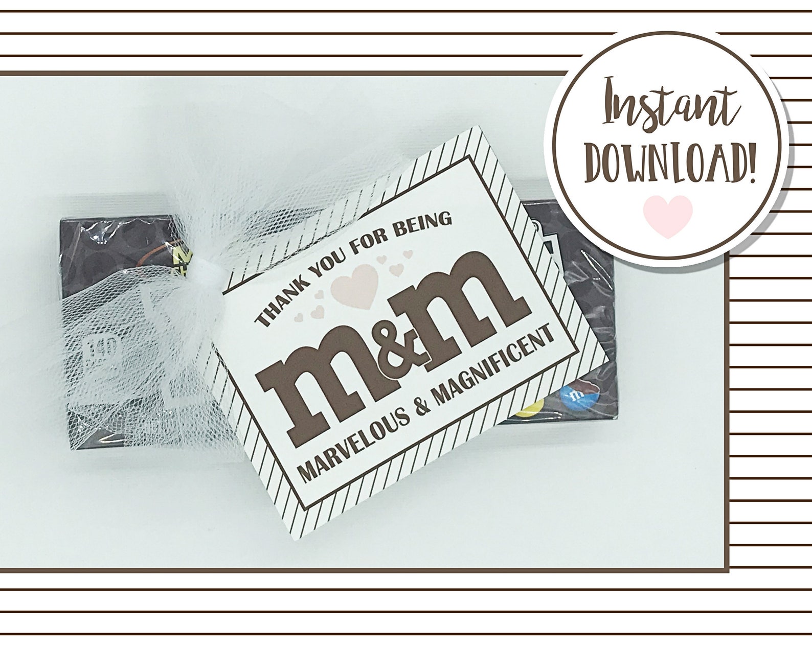 M&M Thank You Treat Tags | Etsy