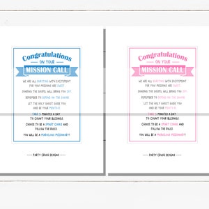 LDS Mission Call Treat Printables DIGITAL DOWNLOAD - Etsy