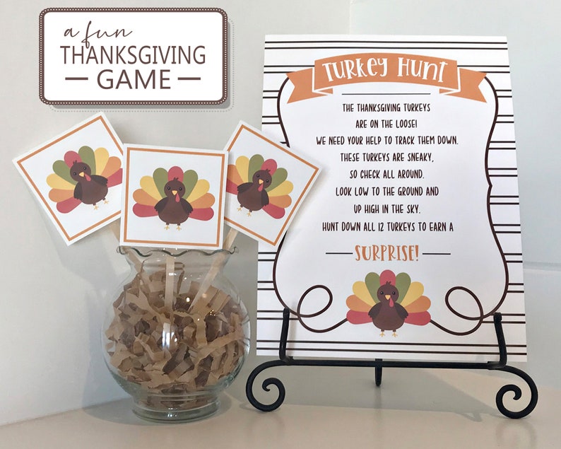 Turkey Hunt Thanksgiving Game Printable DIGITAL DOWNLOAD - Etsy