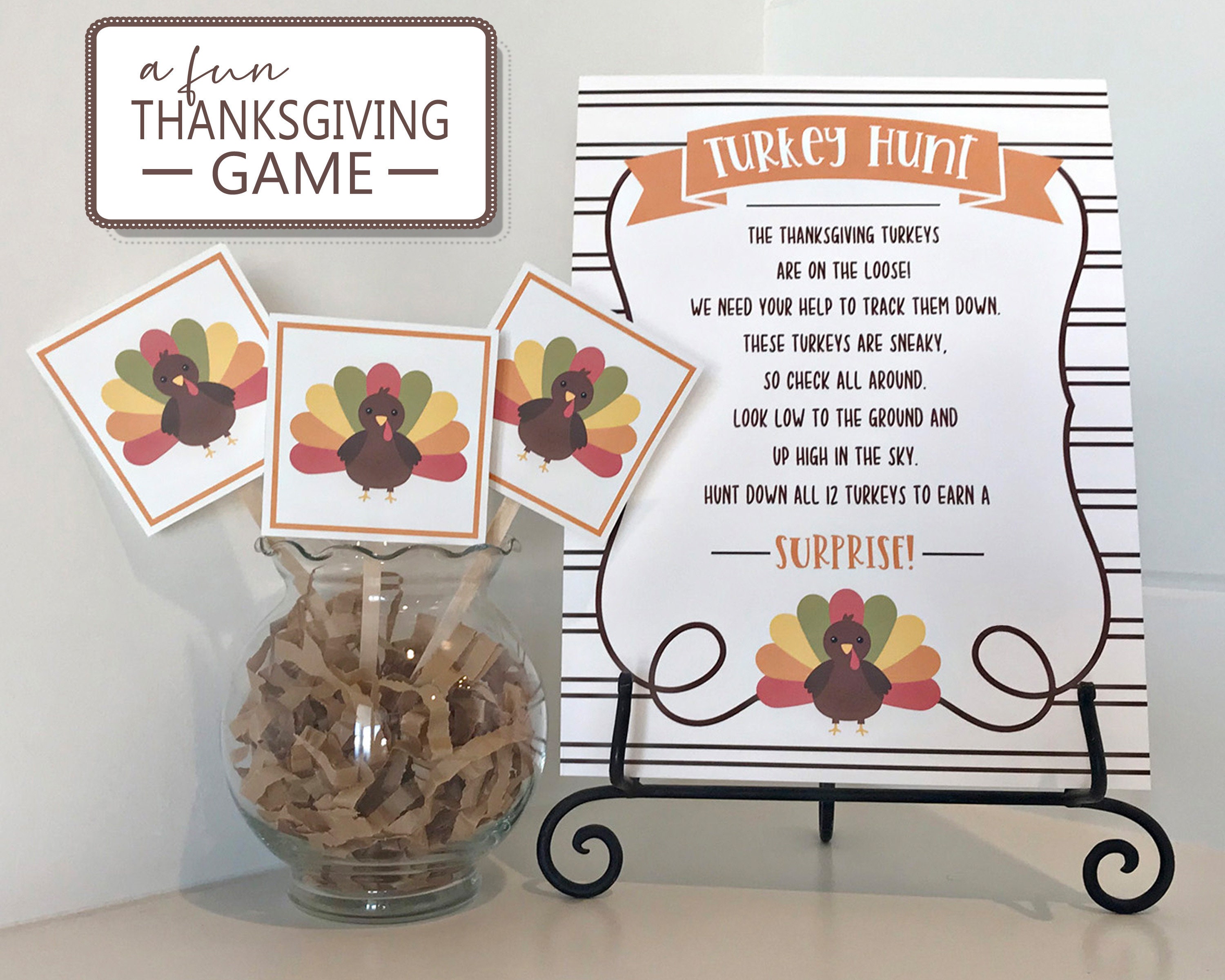 Turkey Hunt Thanksgiving Game Printable DIGITAL DOWNLOAD | Etsy