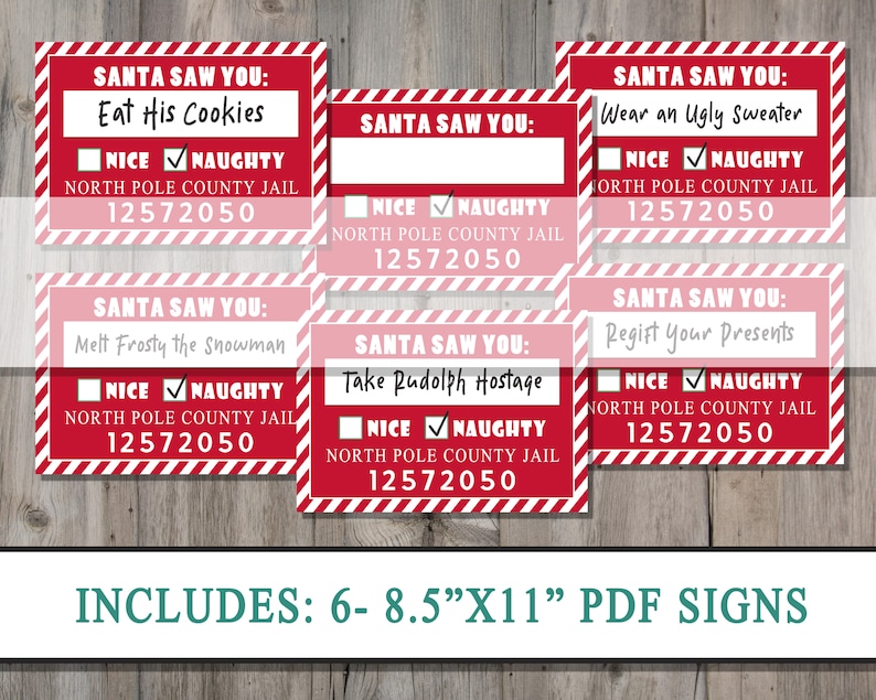 Christmas Mug Shot Photo Sign Props - Etsy