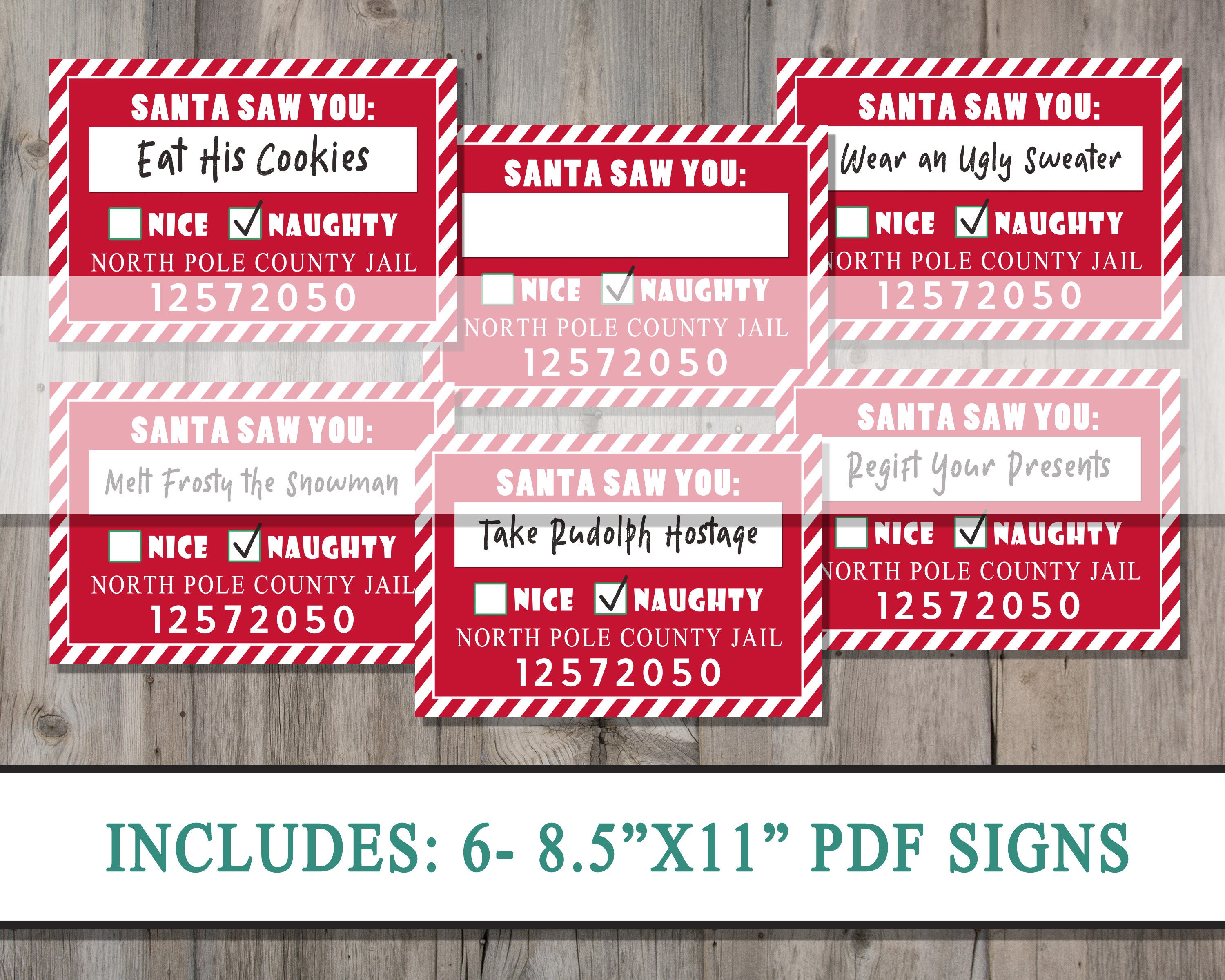 Christmas Mug Shot Photo Sign Props - Etsy