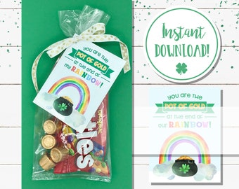 St. Patrick's Day Treat Bag Toppers, Printables, Rainbow Seeds, Lucky ...