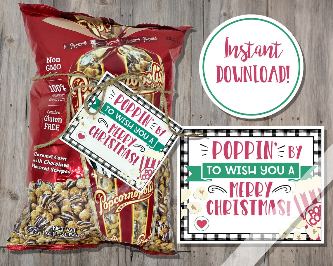 Poppin' by Gift Tags DIGITAL DOWNLOAD | Etsy
