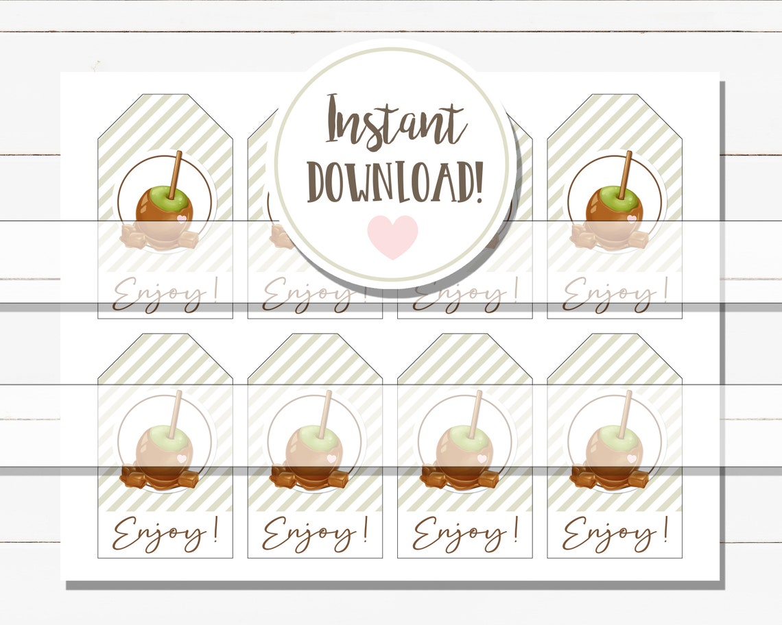 Caramel Apple Gift Tags DIGITAL DOWNLOAD - Etsy