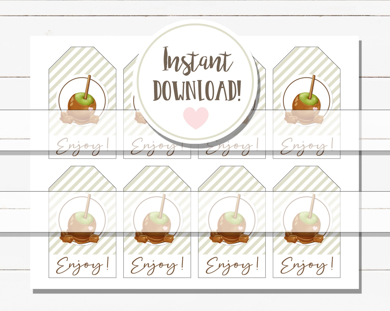 Caramel Apple Gift Tags DIGITAL DOWNLOAD - Etsy