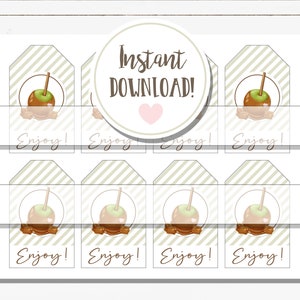 Caramel Apple Gift Tags DIGITAL DOWNLOAD - Etsy