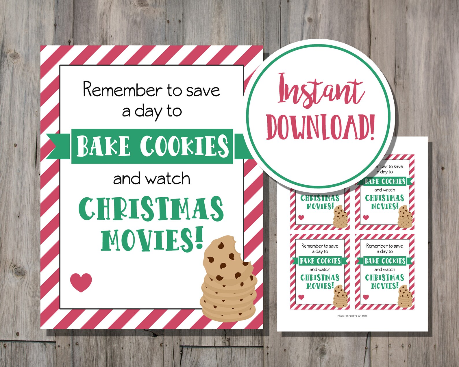Christmas Cookie Dough Gift Tags DIGITAL DOWNLOAD - Etsy