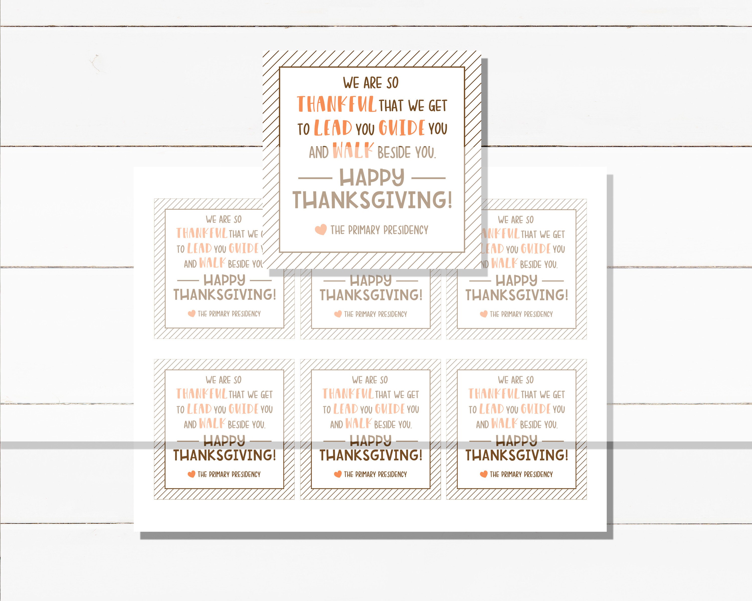 LDS Thanksgiving Treat/gift Tags DIGITAL DOWNLOAD - Etsy