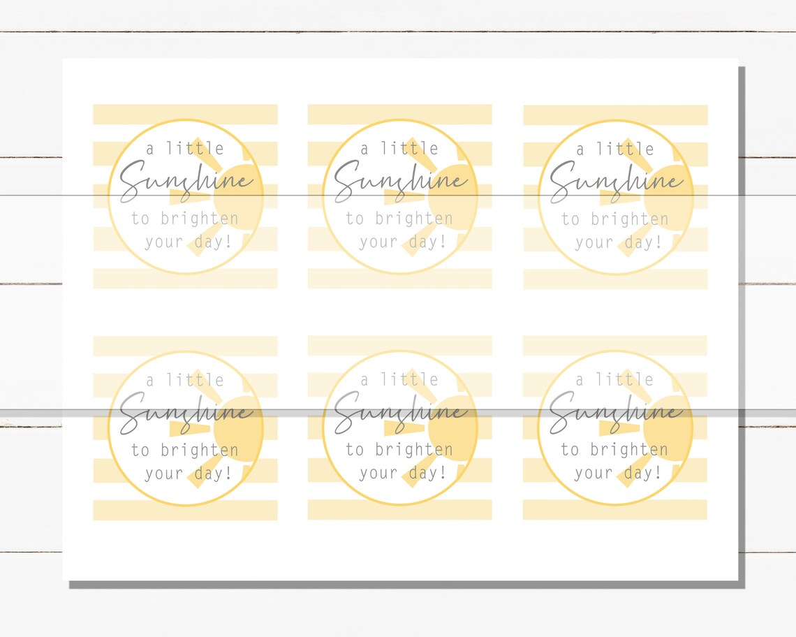 Sunshine Gift Tags DIGITAL DOWNLOAD - Etsy