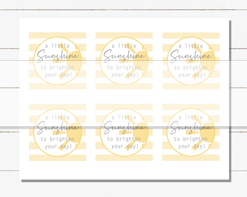 Sunshine Gift Tags DIGITAL DOWNLOAD - Etsy