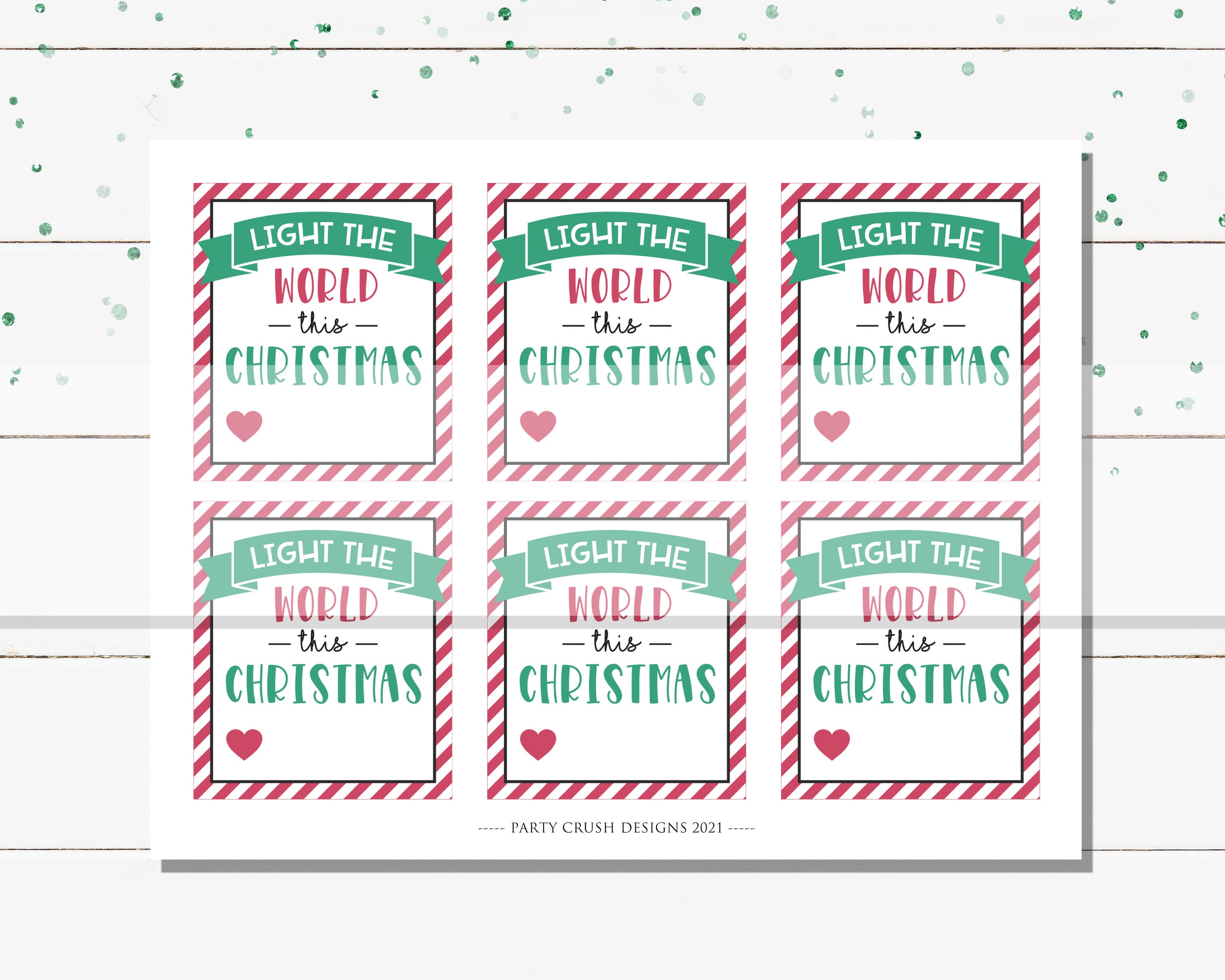 Light the World Christmas Gift Tags DIGITAL DOWNLOAD - Etsy