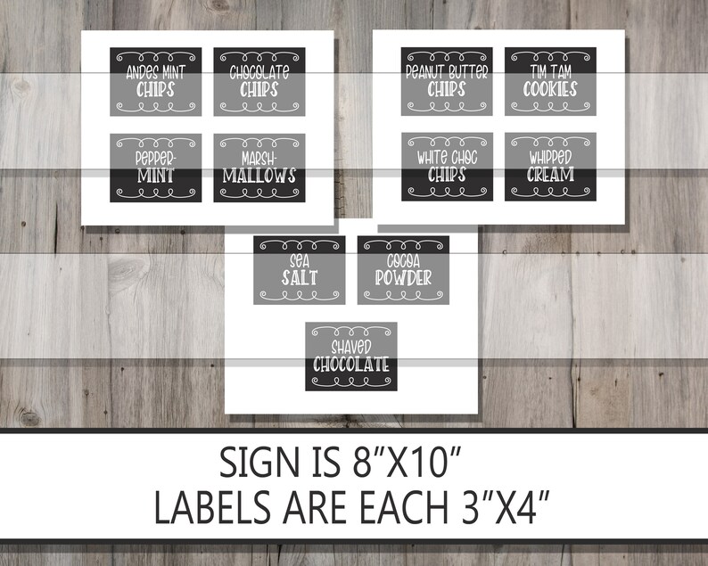 Hot Cocoa Bar Sign & Labels DIGITAL DOWNLOAD - Etsy