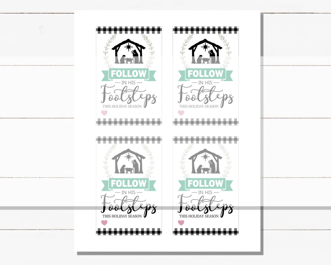 Follow in His Footsteps Gift Tags DIGITAL DOWNLOAD - Etsy