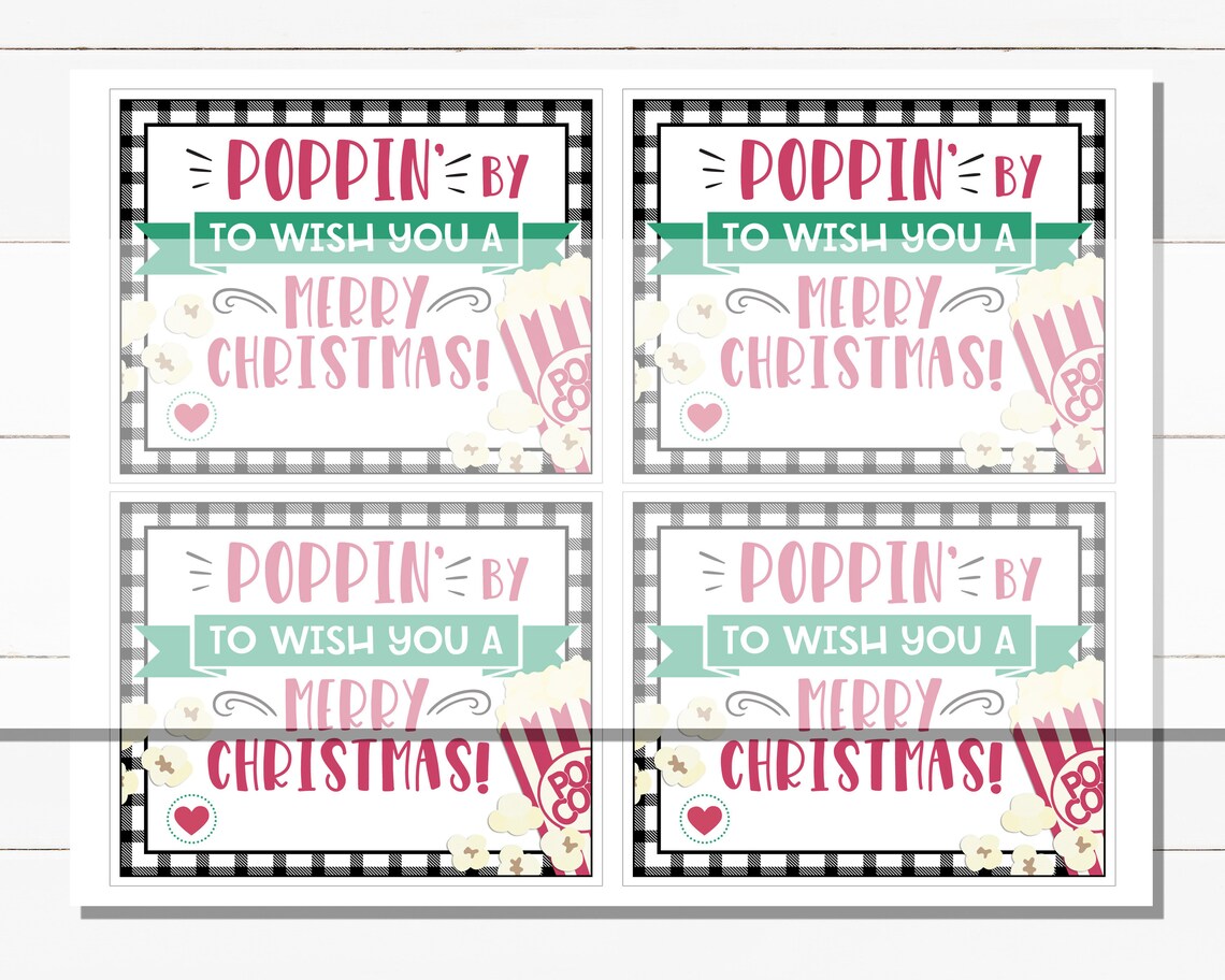 Poppin' by Gift Tags DIGITAL DOWNLOAD | Etsy