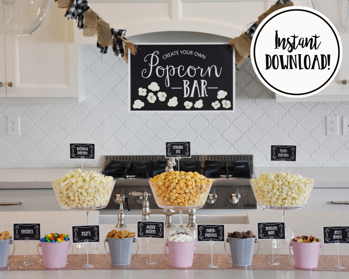 Popcorn Bar Create Your Own Version - Etsy