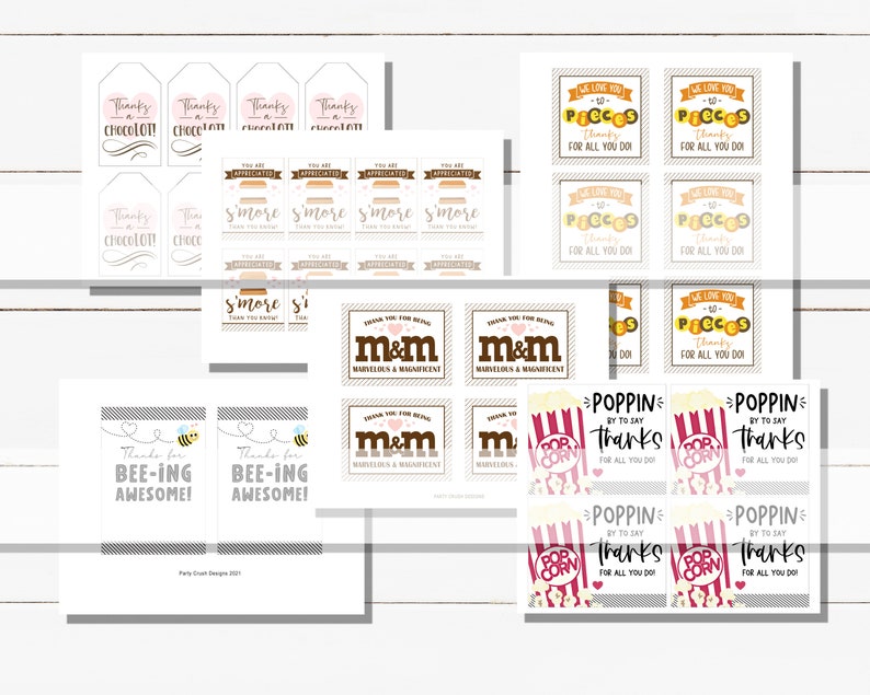 Thank You Treat/gift Tag Bundle DIGITAL DOWNLOAD - Etsy