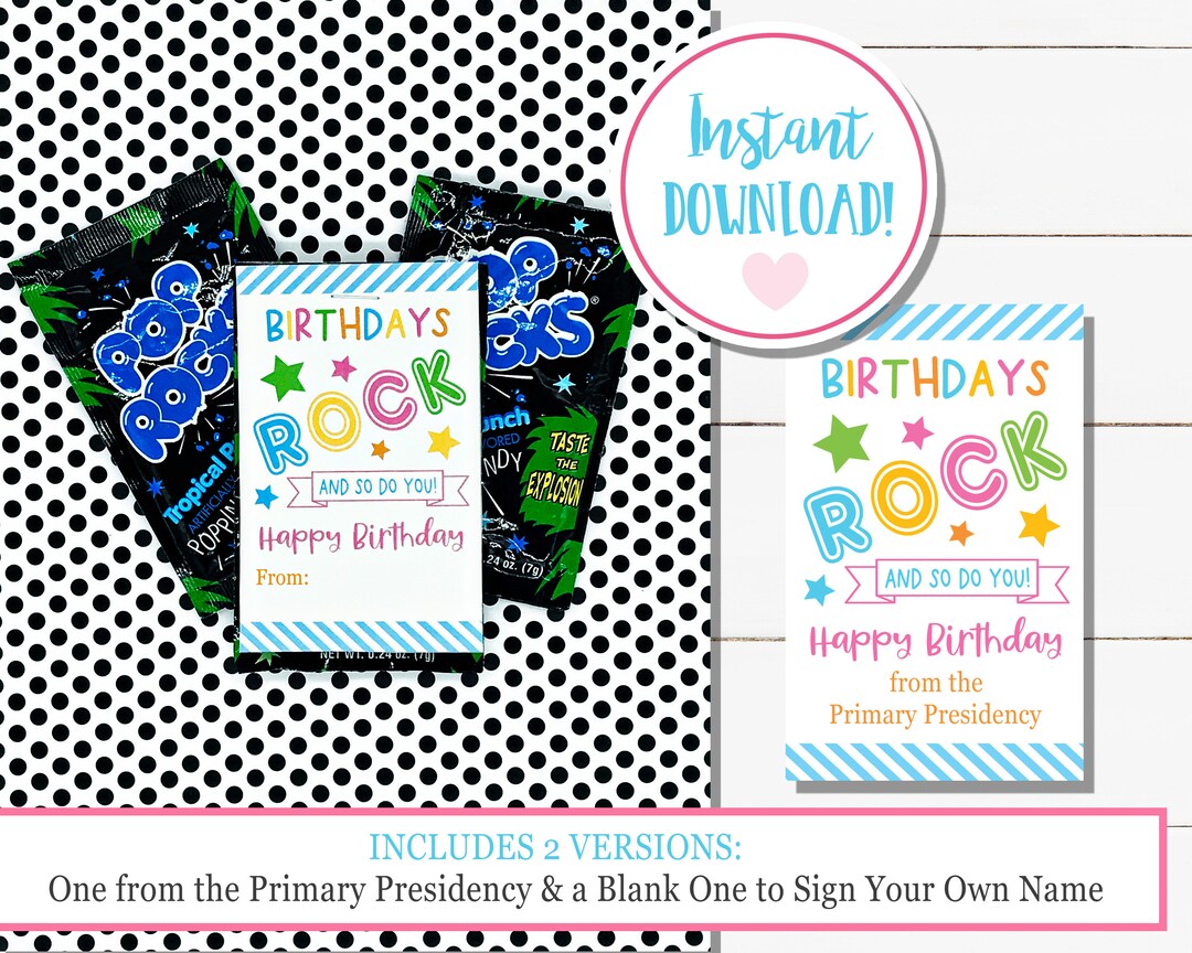 Birthdays Rock Printable DIGITAL DOWNLOAD - Etsy
