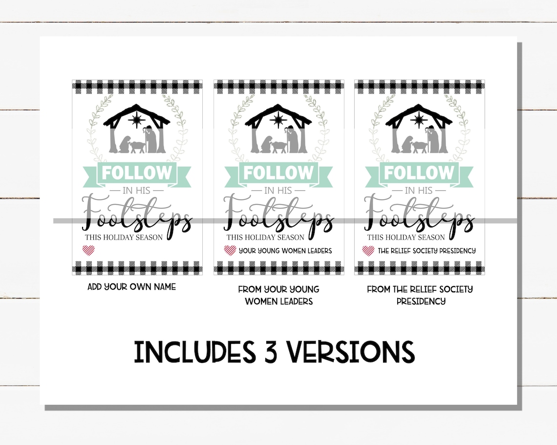 Follow in His Footsteps Gift Tags DIGITAL DOWNLOAD - Etsy