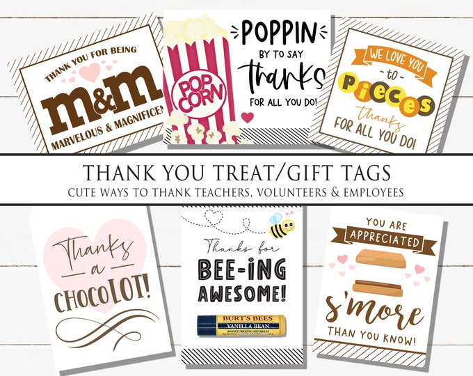 Thank You Treat/gift Tag Bundle DIGITAL DOWNLOAD - Etsy