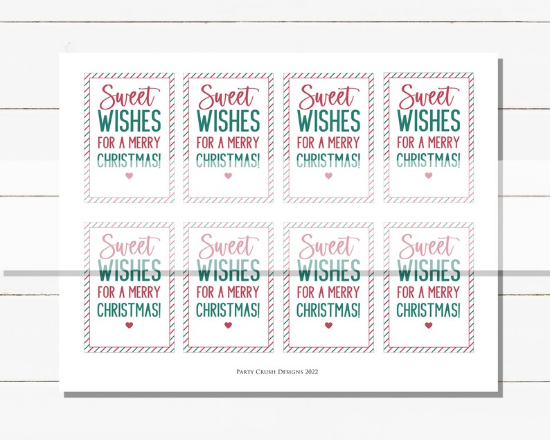 Sweet Wishes Christmas Gift Tags DIGITAL DOWNLOAD - Etsy