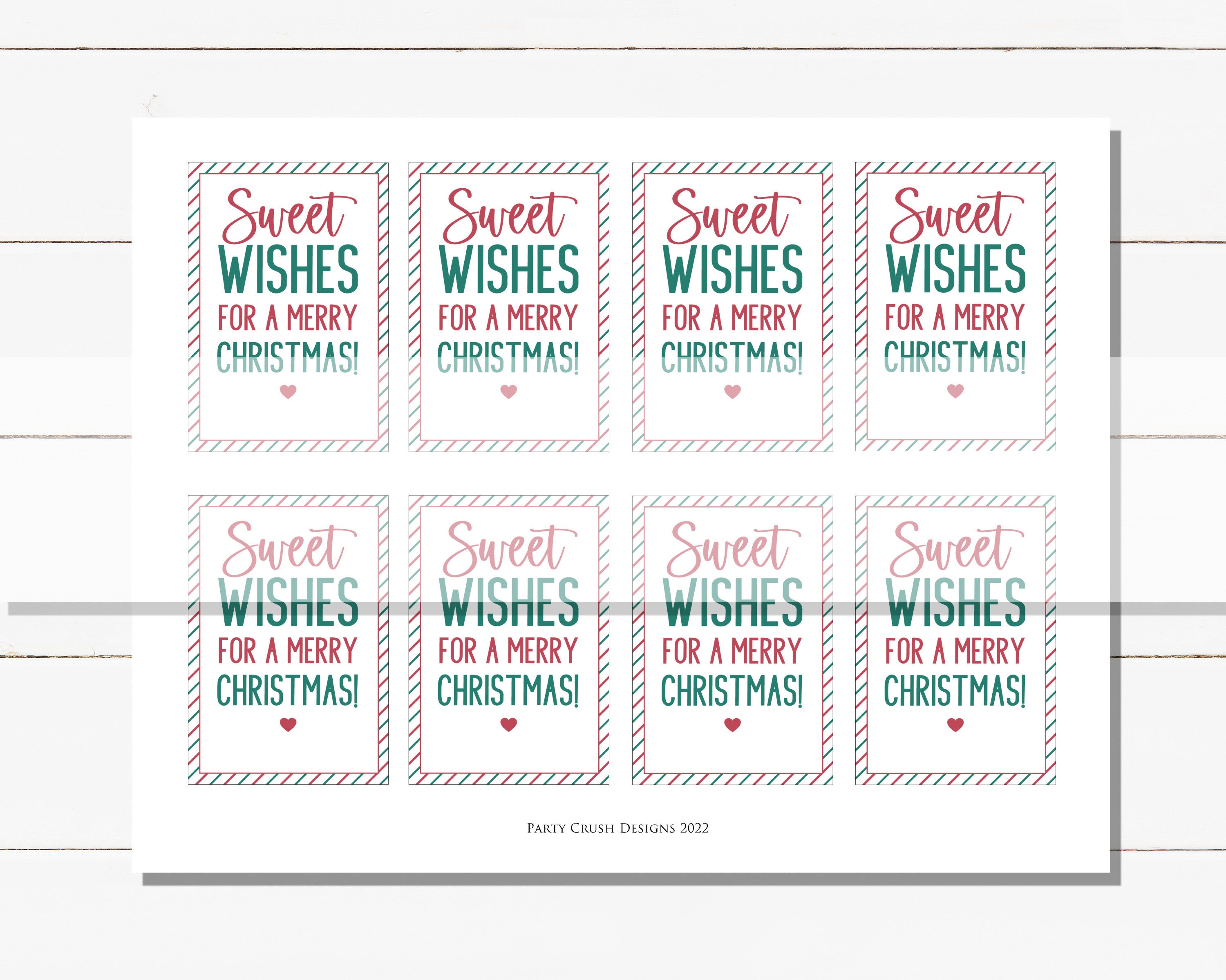 Sweet Wishes Christmas Gift Tags DIGITAL DOWNLOAD - Etsy
