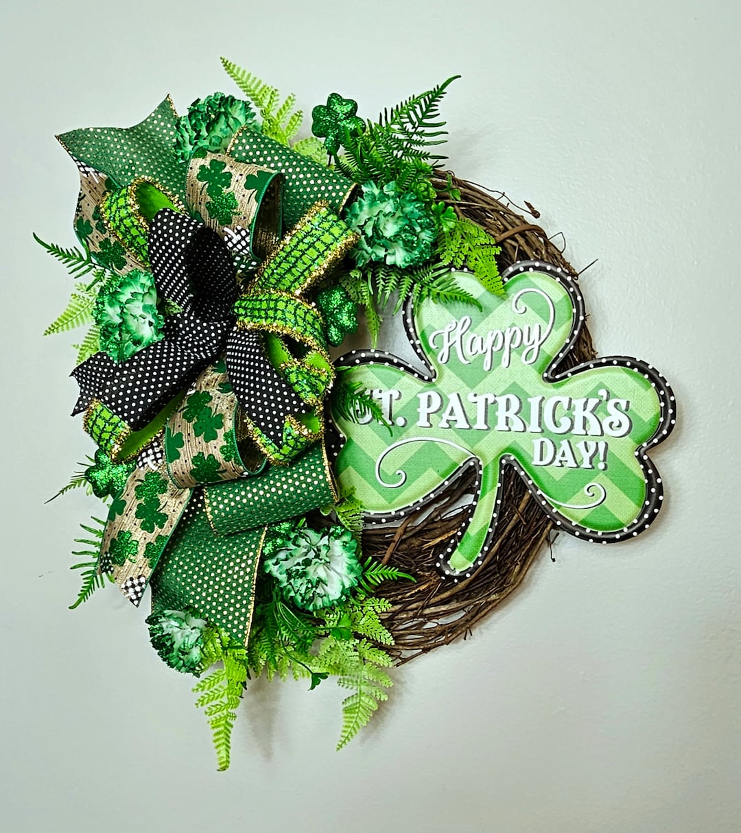 St. Patrick's Day Wreath, Lucky Wreath, Irish Wreath, Clover Wreath ...