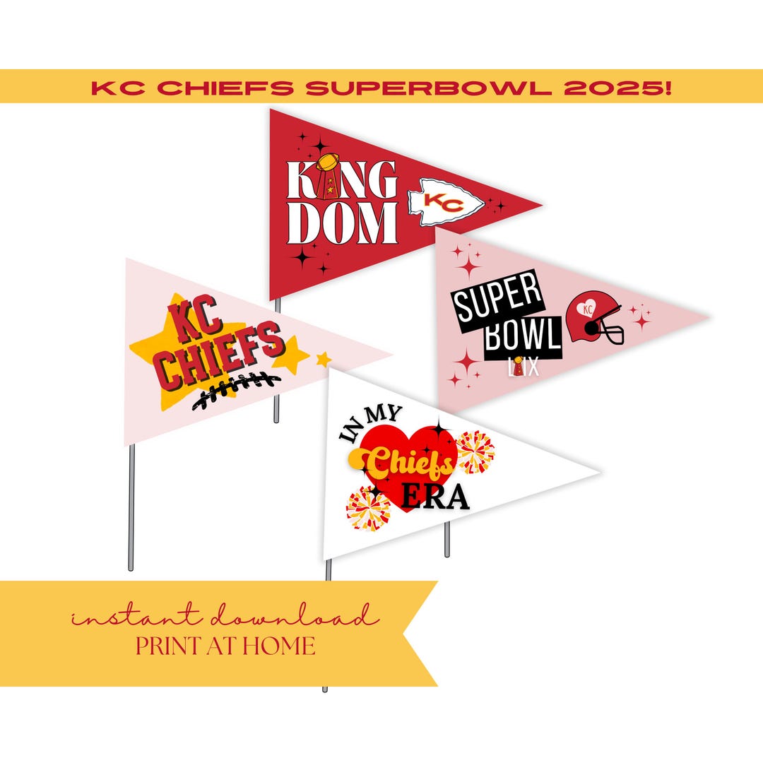 Kansas City Chiefs Pennant Flags: Super Bowl Party Decor (digital ...